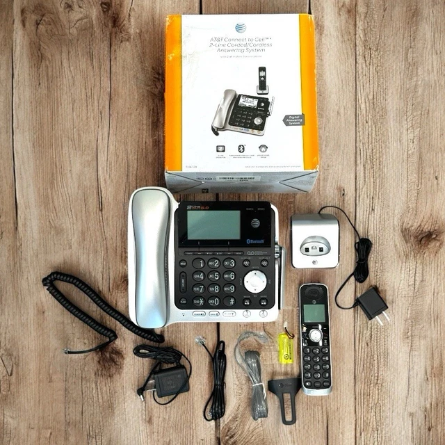 AT&T CONNECT TO Cell TL86109 2-Line Cordless DECT 6.0 Phone System w ...