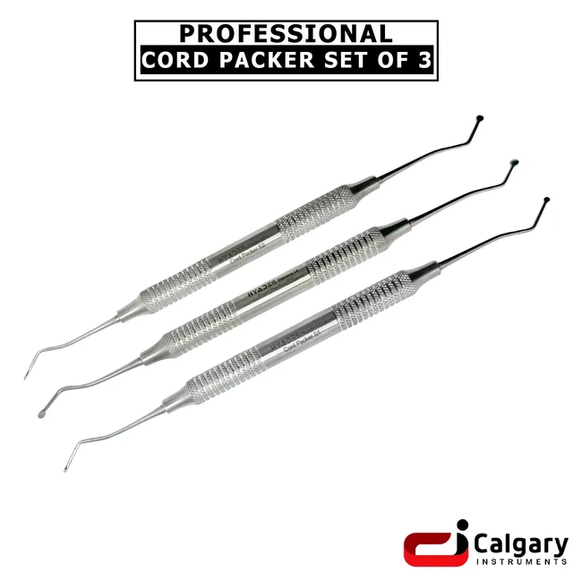 GINGIVAL CORD PACKER Dental Instruments Set Of 3 Dental Retraction Lab ...
