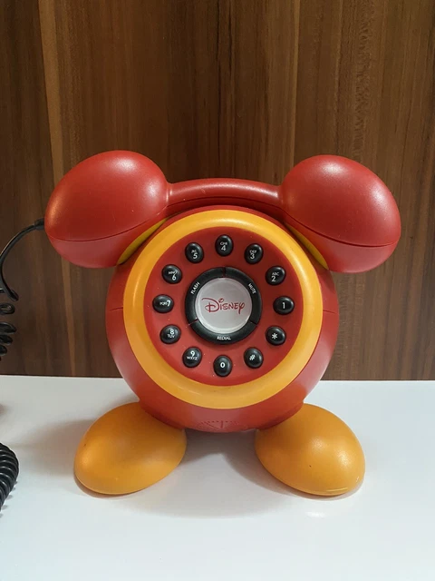 VINTAGE DISNEY MICKEY Mouse Telephone Illuminated Ringer Phone Working ...