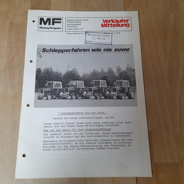 ORIG. SCHLEPPER PROSPEKT Massey Ferguson MF 560 575 590 595 Traktor EUR 6,90 - PicClick DE