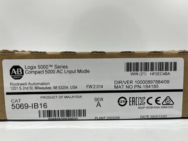 ALLEN-BRADLEY 5069-IB16 COMPACT 5000 DC I/O Input Module 5069IB16 $208. ...