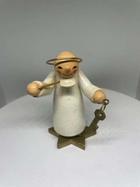 ERZGEBIRGE ENGEL ULBRICHT Gold Weiß Petrus Schlüssel und Taktstock ...