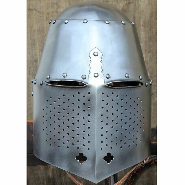 MEDIEVAL CRUSADER HELMET Knight Templar Armour Larp Battle Warrior £119 ...