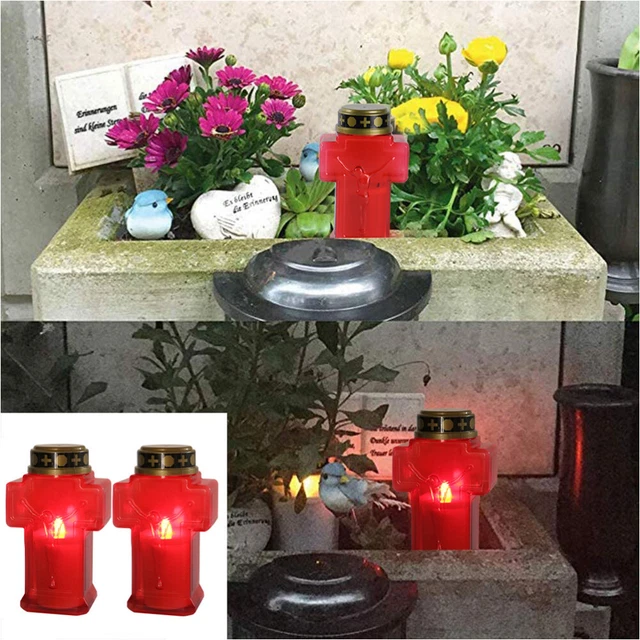 2 PCS RED Cased Candle Sacred Heart Light LED Bulb Votive Large £11.69 ...