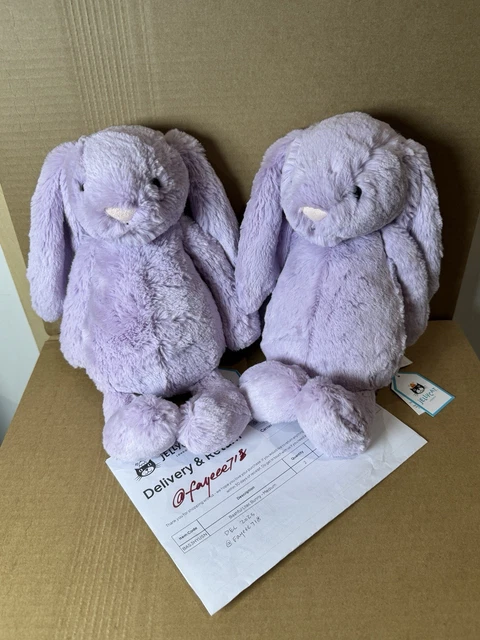 AUTHENTIC JELLYCAT BASHFUL Lilac Bunny Medium Plush Toy BNWT Retired Rare £63.10 - PicClick UK