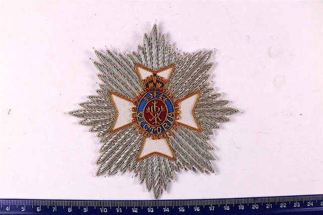 THE ROYAL VICTORIAN Order Gcvo Knighthood Breast Star Badge Embroidered ...
