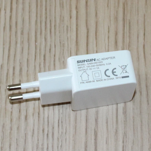 GENUINE SUNUN SA68-050100V , 5V , 1A , 5W USB Power AC Adapter - EU Plug -White £7.99 - PicClick UK