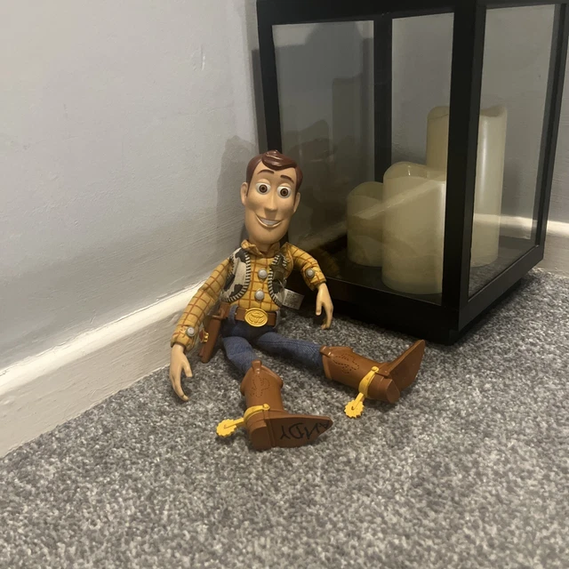 DISNEY PIXAR TOY Story Pull String Talking Woody With Andy On Boot ...