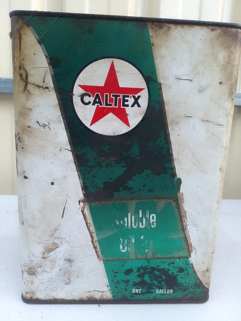 FARM FRESH SOLUBLE CALTEX Green Stripe Oil 1 Gallon Vintage Tin $9.99 ...