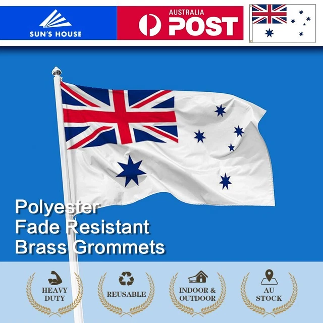 LARGE 150X90CM AUSTRALIAN White Ensign Flag Double Sided RAN Navy ...