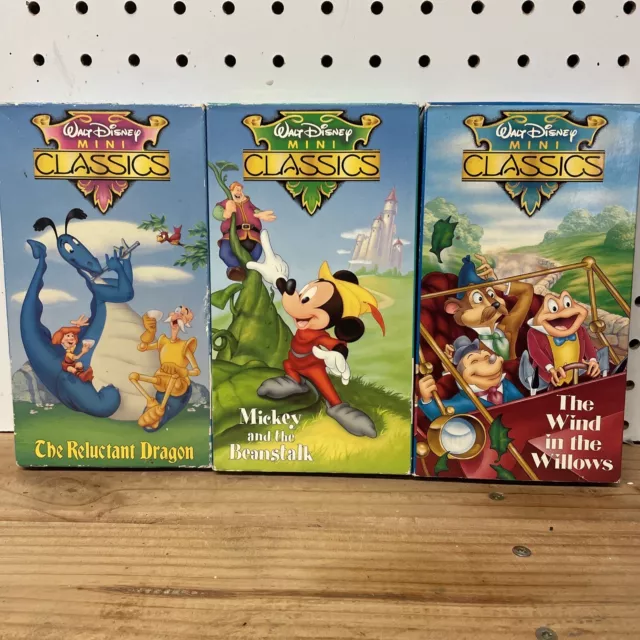 Walt Disney Mini Classics Vhs Lot Mickey Beanstalk Reluctant Dragon