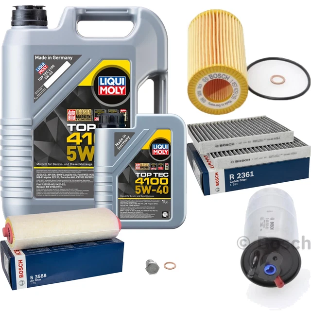 BOSCH INSPECTION SET 6L Liqui Moly Top Tec 4100 5W-40 pour BMW 5er 520d EUR 297,17 - PicClick FR