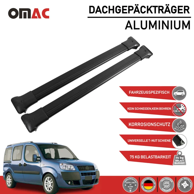 DACHTRÄGER GEPÄCKTRÄGER GRUNDTRÄGER für Fiat Doblo I 2000-2010 Alu Schwarz 2 tlg EUR 71,91 ...