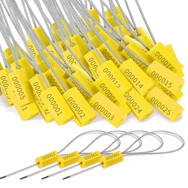 120 SCEAUX DE Câble en Acier Sceau de Sécurité en Métal Numéroté Sceaux ...