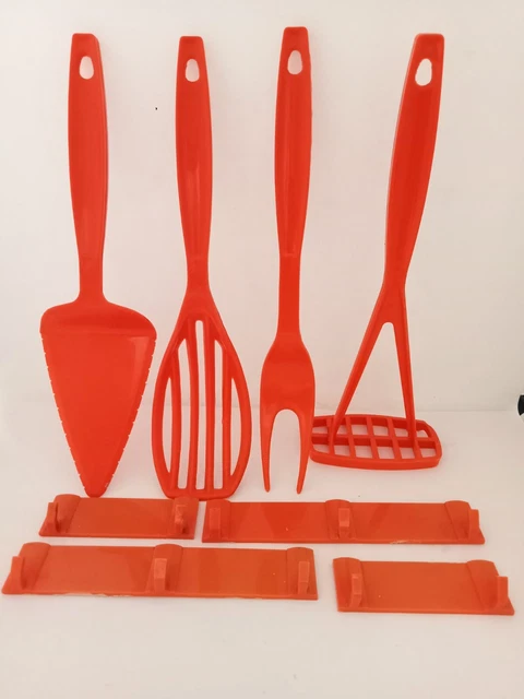 RETRO 1970S Orange Plastic Cooking Utensils Camper Van £7.00 - PicClick UK