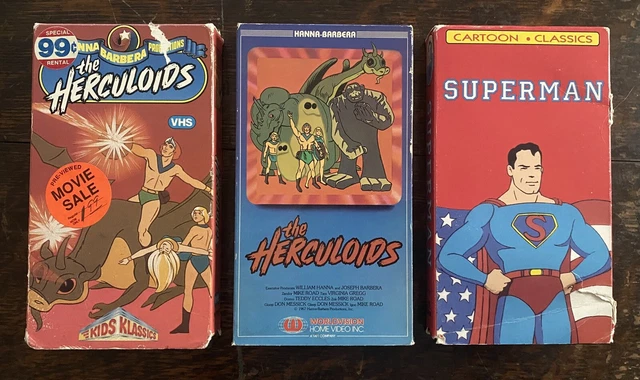 HERCULOIDS SUPERMAN VHS Lot Cartoon Vintage Hanna Barbera DC comics 80s ...