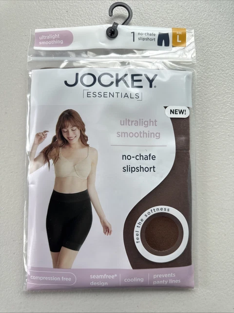 JOCKEY ESSENTIALS WOMEN'S LARGE No Chafe Slipshort BROWN Smoothing £8. ...