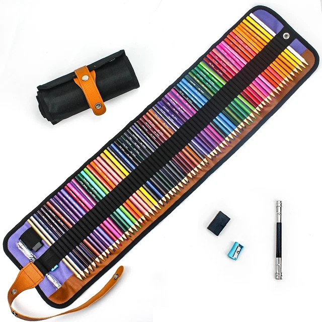 72 PROFESSIONAL PENCILS Set Artist Coloring Oil Based Art Drawing Wrap ...