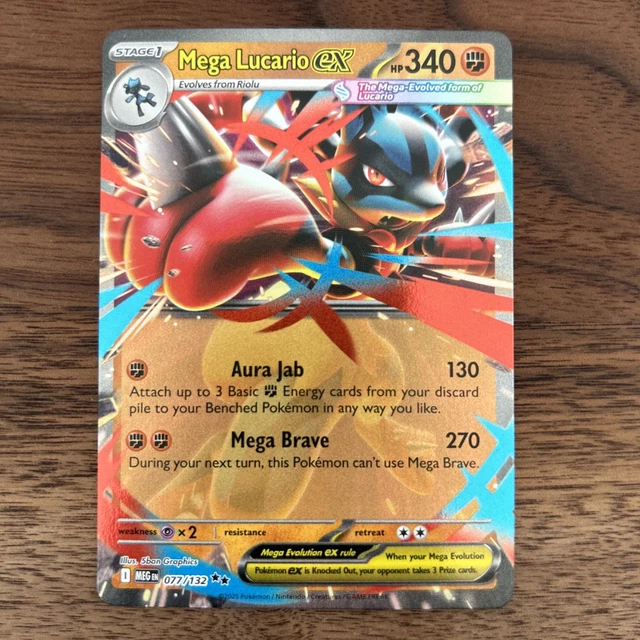 POKEMON TCG MEGA Lucario EX 077/132 Mega Evolution Mint £1.13 - PicClick UK