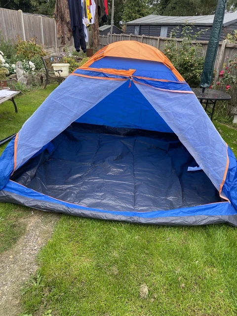 TESCO SINGLE SKIN 4 Berth dome Tent blue & orange 84" x 78" x 51 ...