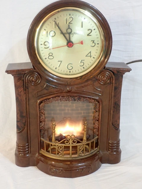 VINTAGE MASTERCRAFT MODEL 272 Lighted Motion Fireplace Electric Mantle ...