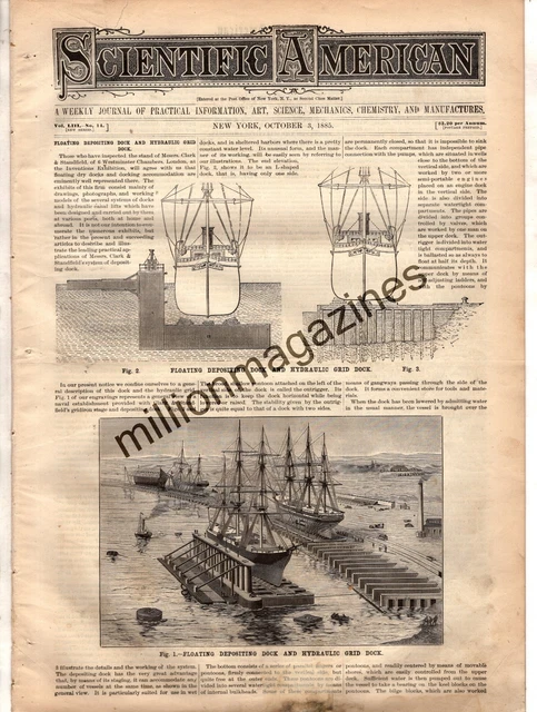 1885 SCIENTIFIC AMERICAN October 3 - Training hosrse; Solar heat; hobby ...
