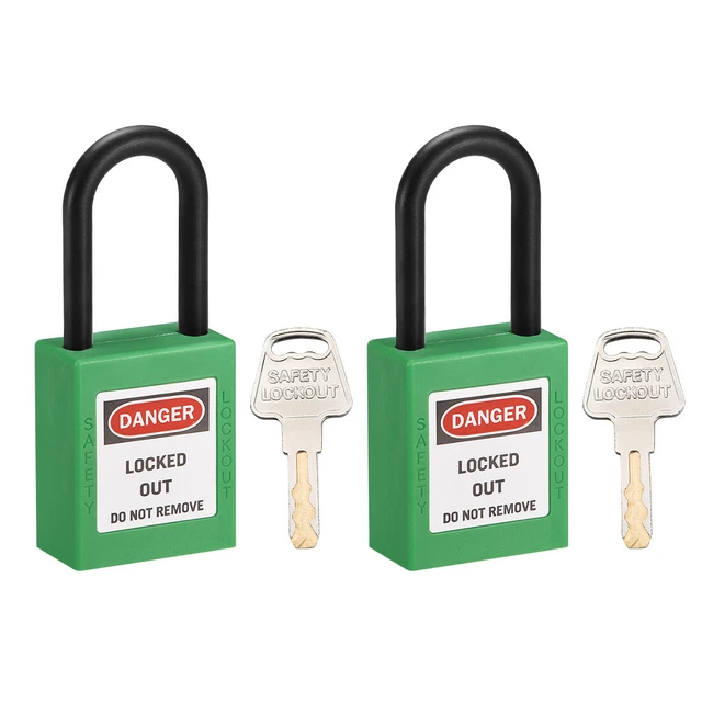 LOCKOUT TAGOUT LOCKS,1-1/2 Inch Shackle Key Alike Safety Padlocks ...