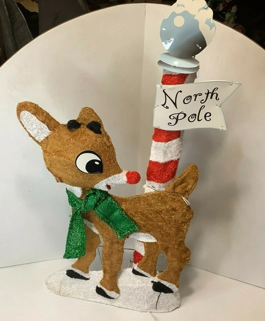 32& RUDOLPH THE Red-Nosed Reindeer North Pole Pre-Lit Christmas Decor ...