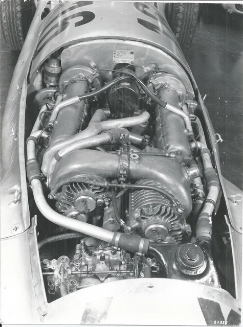 1939 MERCEDES-BENZ W165 1.5 Litre Tripoli Race Car Engine Bay B/W ...