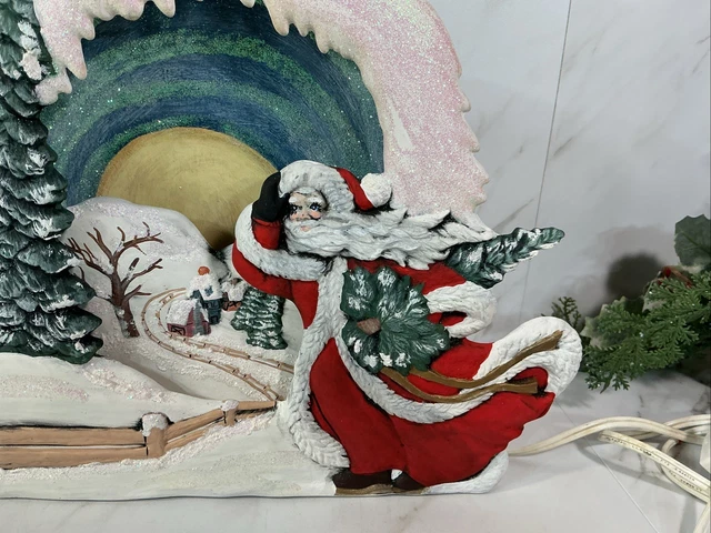 VINTAGE SANTA CLAUS desk table LAMP~ night TV light Tampa Bay Mold ...