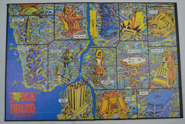 JUDGE DREDD CRIME-FIGHTING In Mega-City One Game Map Board BOTTOM HALF ...