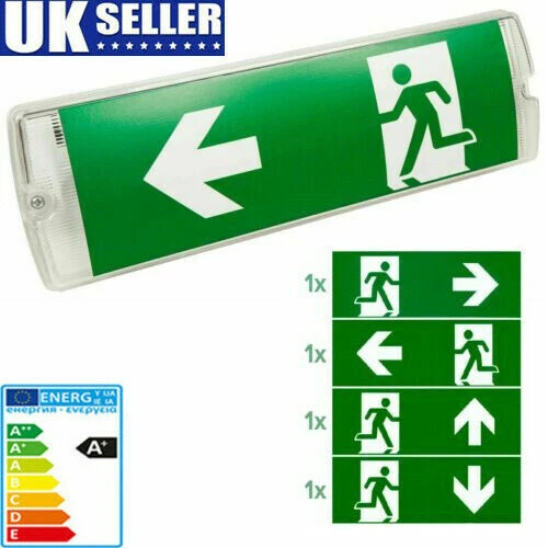 LED EMERGENCY LIGHT Bulkhead Exit Fire Sign Maintained/Non Maintained ...