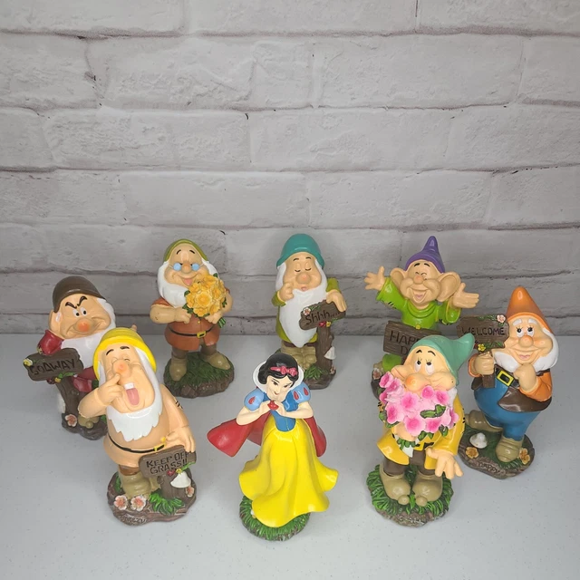 Disney Snow White And Seven Dwarfs Complete Set Garden Statues A