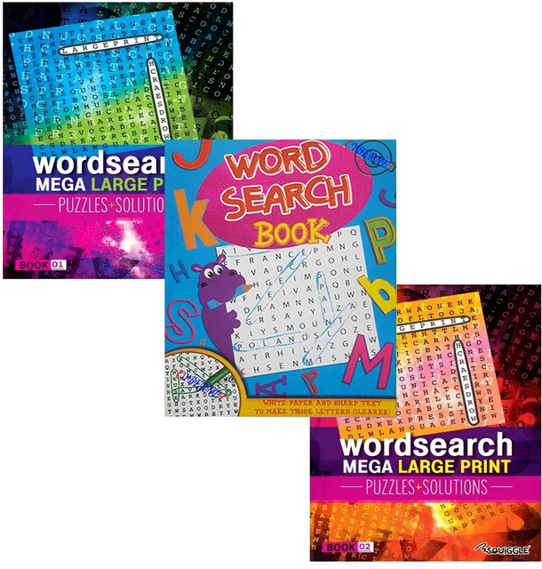 A4 MEGA LARGE Print Word Search Puzzle Book Books 24-143 PUZZLES ...