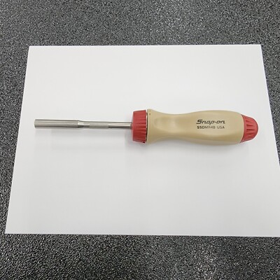 SNAP-ON TOOLS RARE COMBAT TAN & PEARL RED Ratcheting Screwdriver w/Bits ...