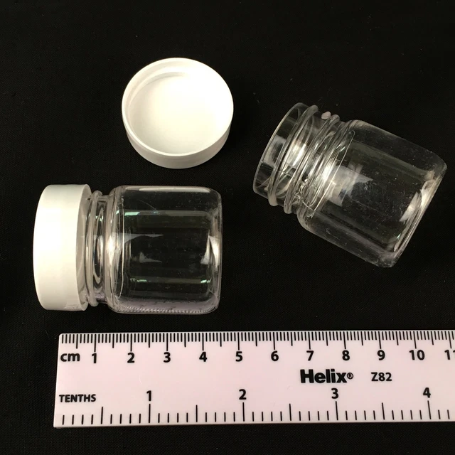 25ML PLASTIC SPECIMEN container screw cap x 20 bottle craft pot sample ...