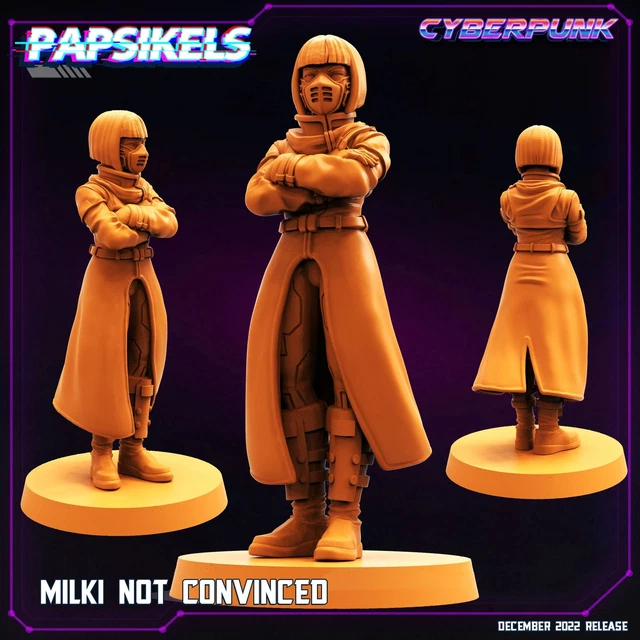3D PRINTED PAPSIKELS Cyberpunk Sci-Fi Milki Not Convinced - 28mm 32mm £ ...