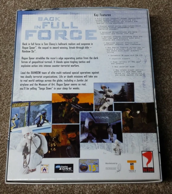 TOM CLANCY'S RAINBOW Six Rogue Spear For Pc - Tested And Complete £21. ...