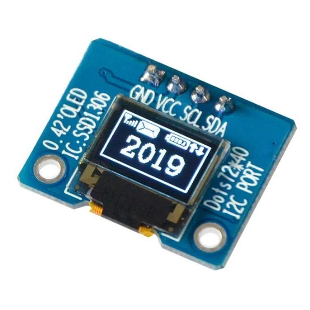 DISPLAY OLED BIANCO 0.42 iic i2c lcd led 4 pin modulo arduino 72x40 ...