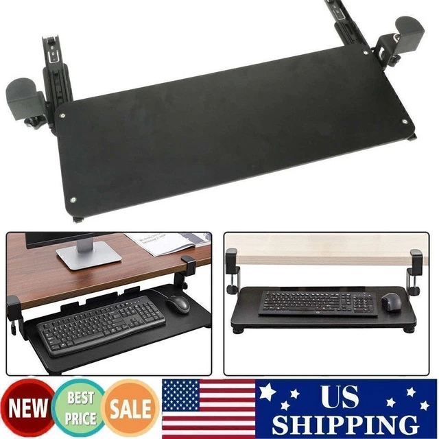 KEYBOARD TRAY UNDER Desk Pull out Keyboard/Mouse Tray with C Clamp ...