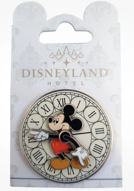 DISNEYLAND PARIS HOTEL Clock Face Mickey Mouse Pin Trading Badge Disney ...