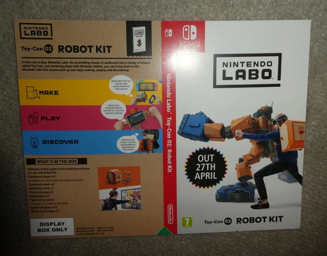 NINTENDO SWITCH LABO ROBOT KIT promo Sleeve NO GAME NOshop display £4. ...