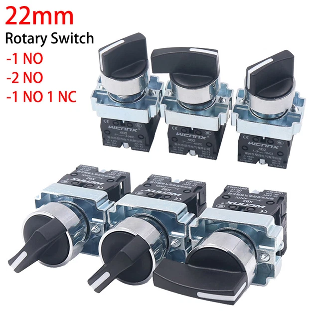 22MM ROTARY CONTROL Switch 2/3 Position Panel Mount Changeover Selector ...
