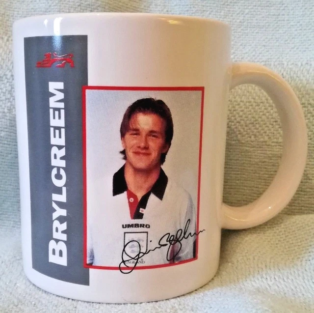 BRYLCREEM DAVID BECKHAM 1990'S England Man Utd Cup Collectable Ceramic ...