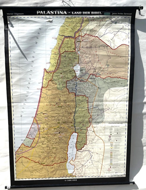 PALESTINE - LAND Of The Bible Wall Map Teaching Chart 163x127cm #085 £ ...