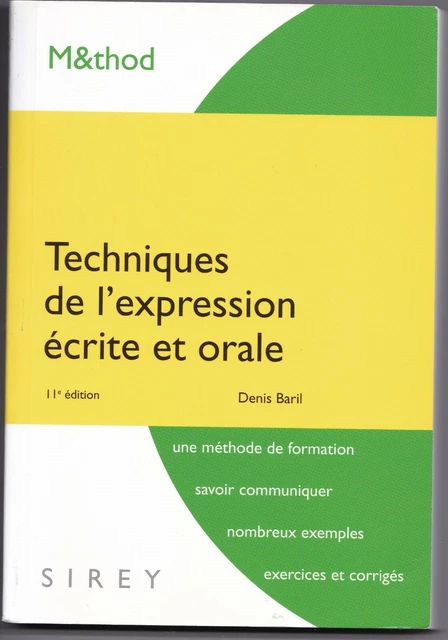 TECHNIQUES DE L'EXPRESSION écrite et orale by M&thod $9.63 - PicClick AU