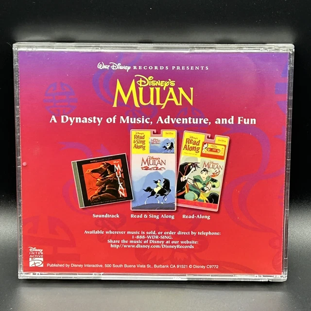 DISNEY'S MULAN ANIMATED StoryBook (Windows/Mac, 1998) Program Handbook ...