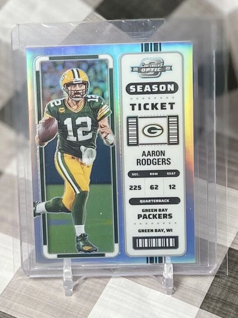 BILLET DE SAISON holo optique Aaron Rodgers 2022 Panini Contenders #23 ...
