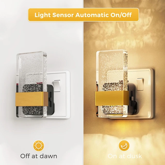 LOHAS LED NIGHT Light Plug in wall Night Light Warm White-bubble Gold 1 ...