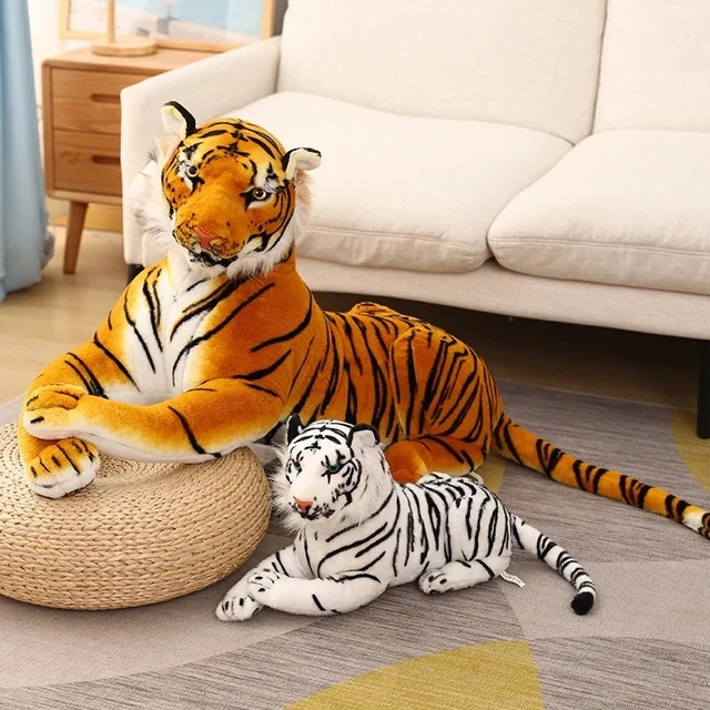 NEW LARGE BROWN White Tiger Soft Cuddly Toy soft Toy Plush Massive 50 ...